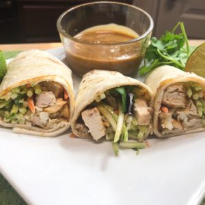 Asian Chicken Wraps with Peanut Dipping Sauce – Catherine's Plates