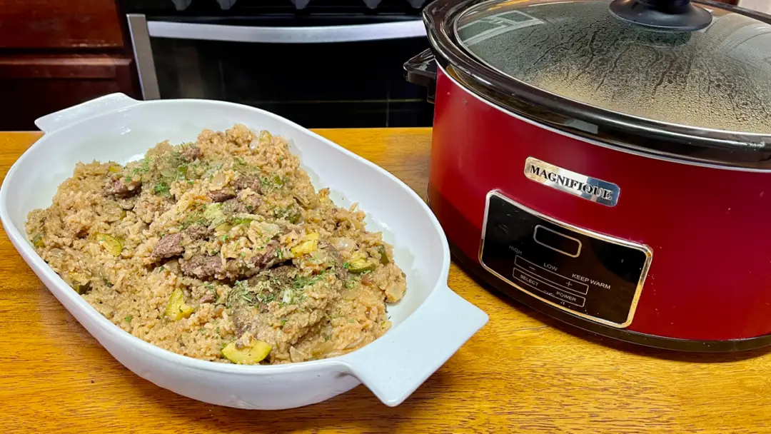 Crockpot Stick of Butter Cube Steak & Rice – Catherine's Plates
